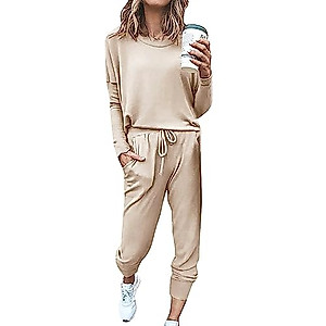 Womens Suit Set Pink Outfits for Women Crew Neck Wool Jacket Women Cute Sweat Pants White Lounge Set Oversized t-Shirt Tops + Biker Shorts Casual Workout Sets Pullover and Long Pants Grey Graphic