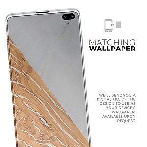 DesignSkinz Marble & Wood Mix V2 Protective Vinyl Decal Wrap Skin Cover Compatible with The Samsung Galaxy S20 (Screen Trim & Back Glass Skin)