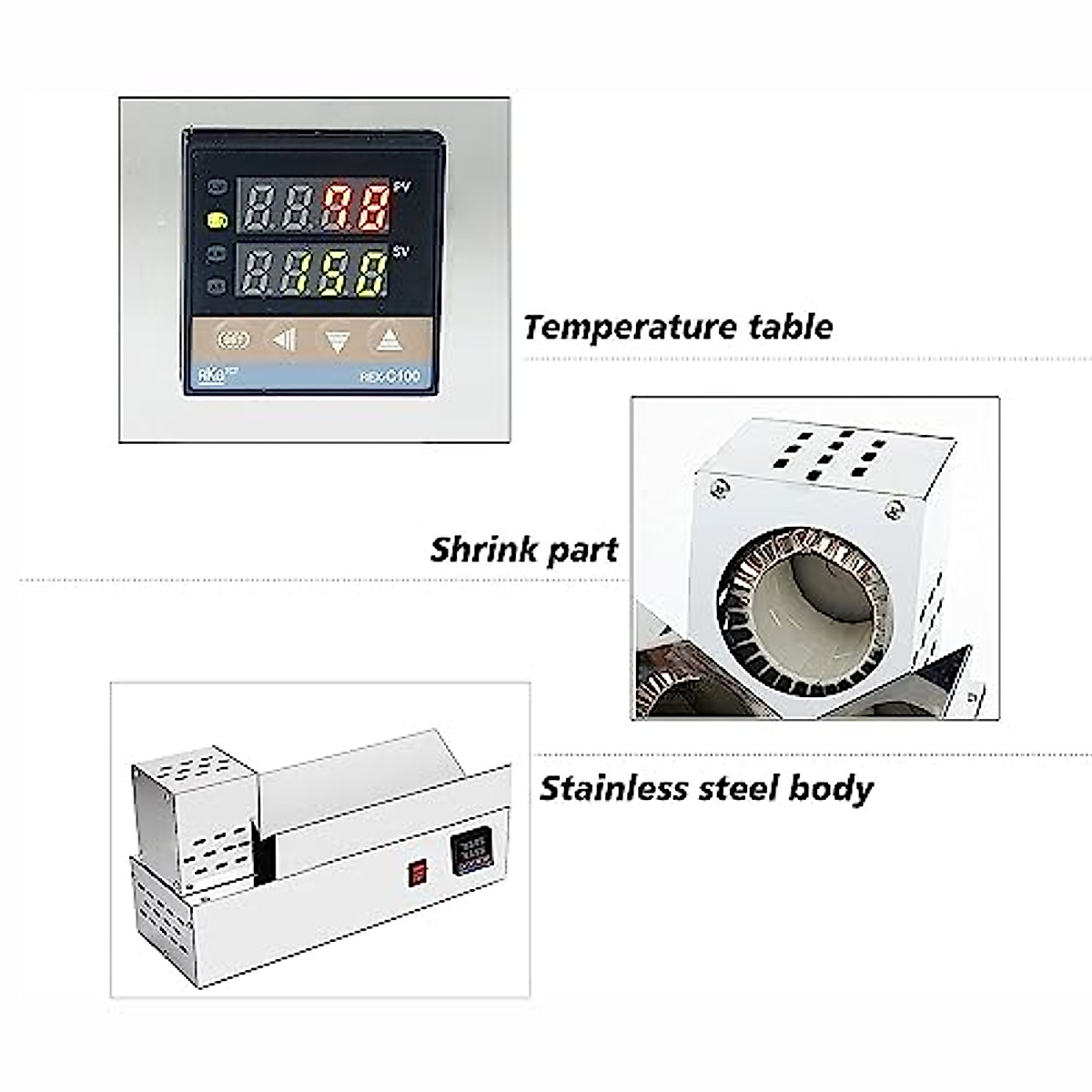 Commercial Capsule Bottle Cap Heat Shrinkable Machine, 600W Electric Capsule Shrinking Machine with Digital Display, for Max Diameter 80mm PVC Capsules, for PVC/PP etc.