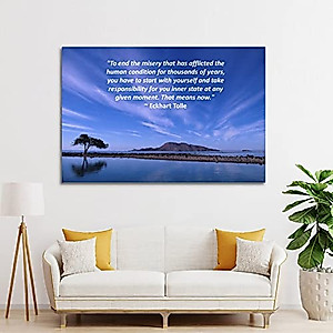 Eckhart Tolle Quote Poster Black And White Inspirational Canvas Poster 4 Poster for Room Aesthetic Posters & Prints on Canvas Wall Art Poster for Room 08x12inch(20x30cm)
