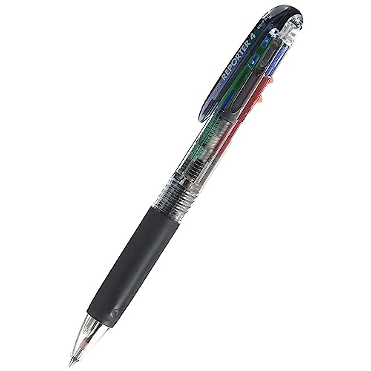 Tombow 4 Colors Ballpoint Pen, Reporter 4, Black, Red, Blue, Green, Transparent Body (BC-FRC20)