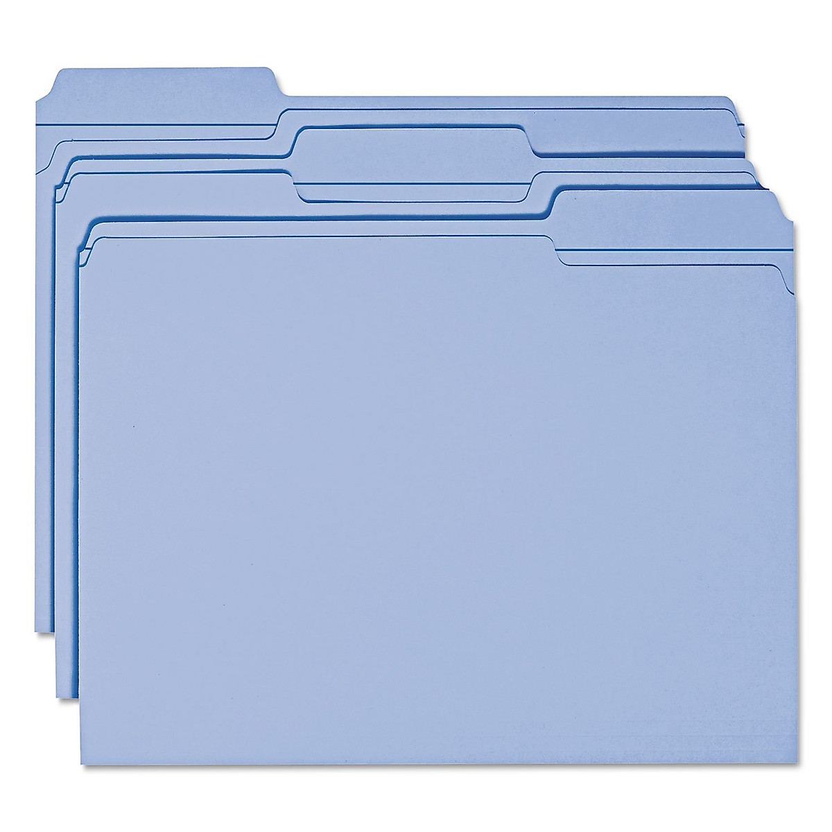 Smead 12034 File Folders 1/3 Cut Reinforced Top Tab Letter Blue 100/Box