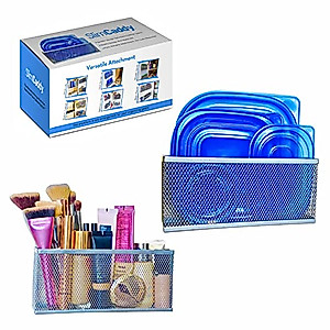 SLIM CADDY Cabinet Organizer | Optimize Your Cabinet Space | Inside Cabinet Door Storage | Durable, Slender Design| Lid Organizer, Bathroom Makeup Organizer, and More |2 pack, 8”L x 3.5”H x 1.8”D each
