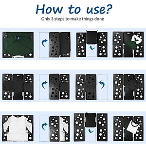 BoxLegend V5 Shirt Folding Board T-Shirt Folder Clothes Folder Laundry Organizer Helper for Adult Clothing Durable Plastic Folding Tool, Black