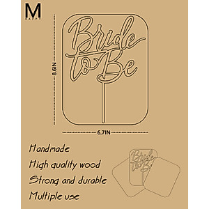 MRAPPY Bride to Be Cake Topper - Wooden Bridal Shower Cake Decorating Supplies - Wedding Cake Topper for Engagement Party/Wedding Party or Proposal Party (Gold)