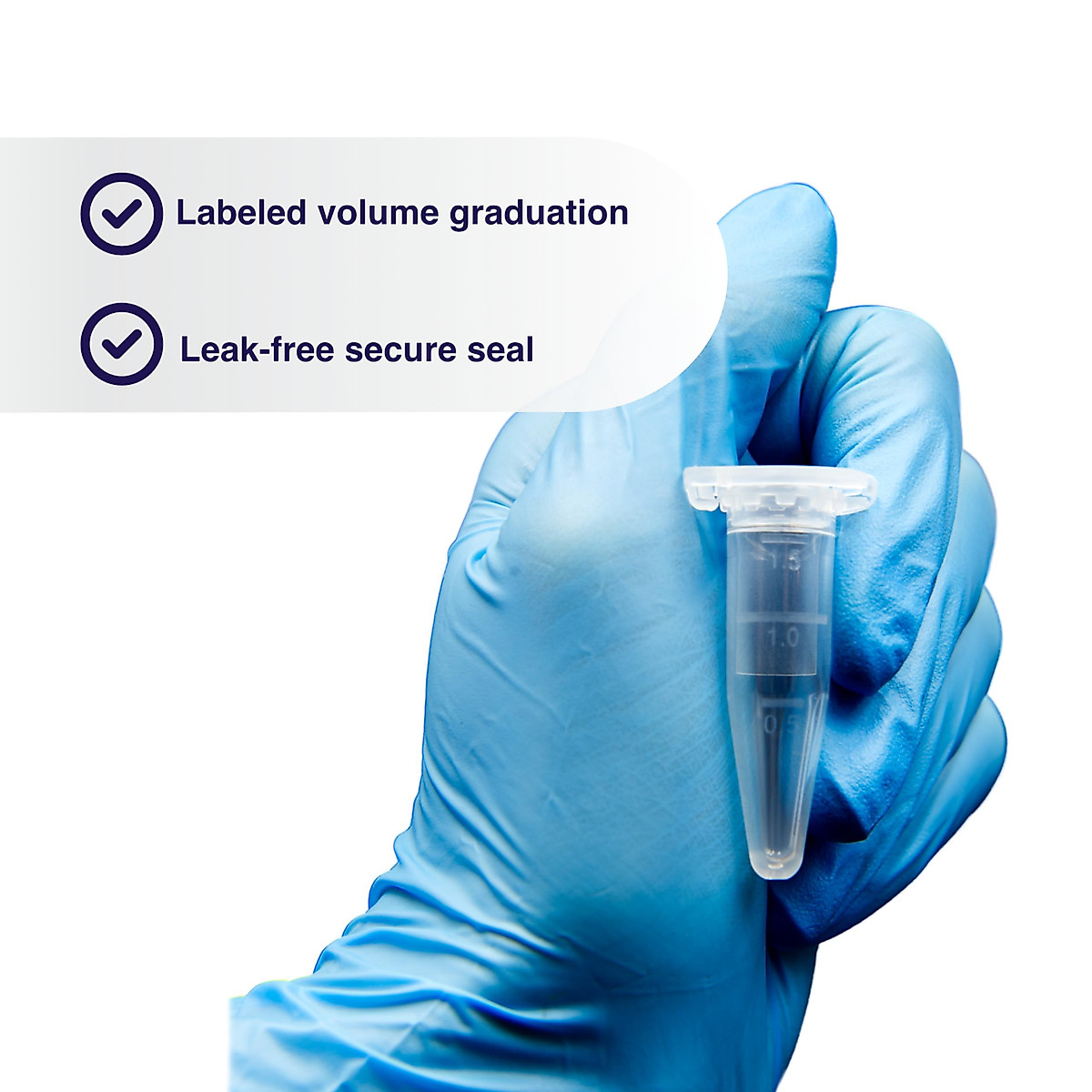 Kashi Scientific 1.5mL Microcentrifuge Tube with Snap Cap [1000/Pack] 1.5 mL Centrifuge Tubes with Flip Cap, Clear Graduation, Polypropylene, Plastic Lab Snap Tubes