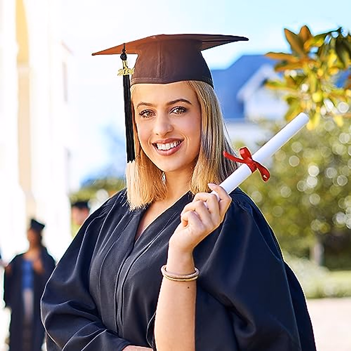 Grevosea 2 Pieces Graduation Tassel 2024 Graduation Tassel Graduation Party Decorations Graduation Cap Tassel with The 2024 Year Gold Charms for 2024 Graduation Ceremonies (Black)