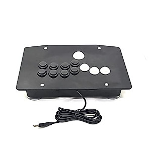 DIACCO J500B All Buttons Style Arcade Joystick Fight Stick Game Controller for PC USB (Color : Red and Black)