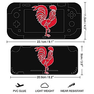 Red Rooster Cock Stickers Full Wrap Decal Skin Faceplate Protective Stickers Compatible for Nintendo Switch for Switch Lite