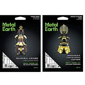 Metal Earth Fascinations 3D Metal Model Kits Armor Set of 2 - Samurai Naoe Kanetsugu - Japanese Toyotomi