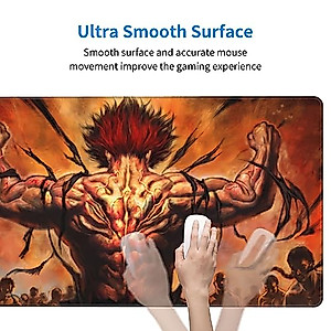 Baki Anime The Grappler Mouse Pad 16x29.5in Computer Keyboard Mousepad Waterproof Desk Pad Non-Slip Office Gaming Keyboards Mouse Mat Big Game Pc Laptop
