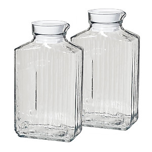 Anchor Hocking 2 Quart Bistro Pitcher with Lid, Pack of Two