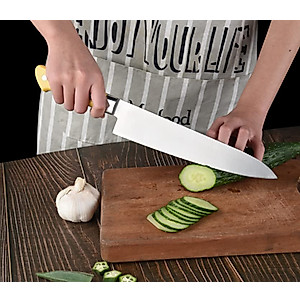 CHUYIREN 2 Pcs Japanese Chef Knife 9.5 inches, Professional Gyuto Chef Knife, Sharp Sashimi Knife with Black Ergonomic Handle, Sushi Knife