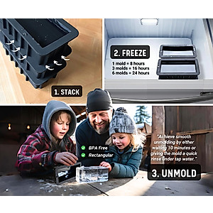 Alaskey® Extra Large Ice Block Mold (Single) - Shape 2.5 lbs Ice Bricks - Professional Silicone Mold for Crafting Giant Ice Cubes, Ideal for Revitalizing Ice Baths, Coolers, and Bartender Accessories