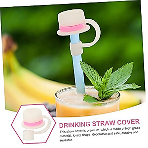 ABOOFAN 18 Pcs Straw Cap Straw Covers Straw Decors Silicone Straw Straws for Tumblers Straw Hole Cover Drinking Straw Cover Reusable Straw Tips Covers Straw End Plugs Glass Straight 8mm