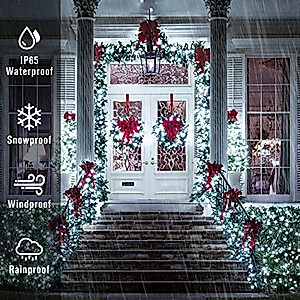 POTIVE 2 Pack Each 100 LED Solar Christmas Lights, 42.7 Ft Green Wire Solar String Lights Outdoor Waterproof, 8 Modes White Solar String Lights for Christmas Valentines Wedding Tree Patio Decorations