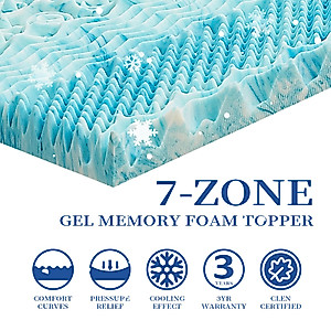 DQZ 4 Inch Queen Mattress Topper 7-Zone Memory Foam Mattress Topper - High Density Cooling Pad - Upgraded Ergonomics Memory Foam Mattress - Soft Bed Topper - CertiPUR-US and Oeko-TEX Certification