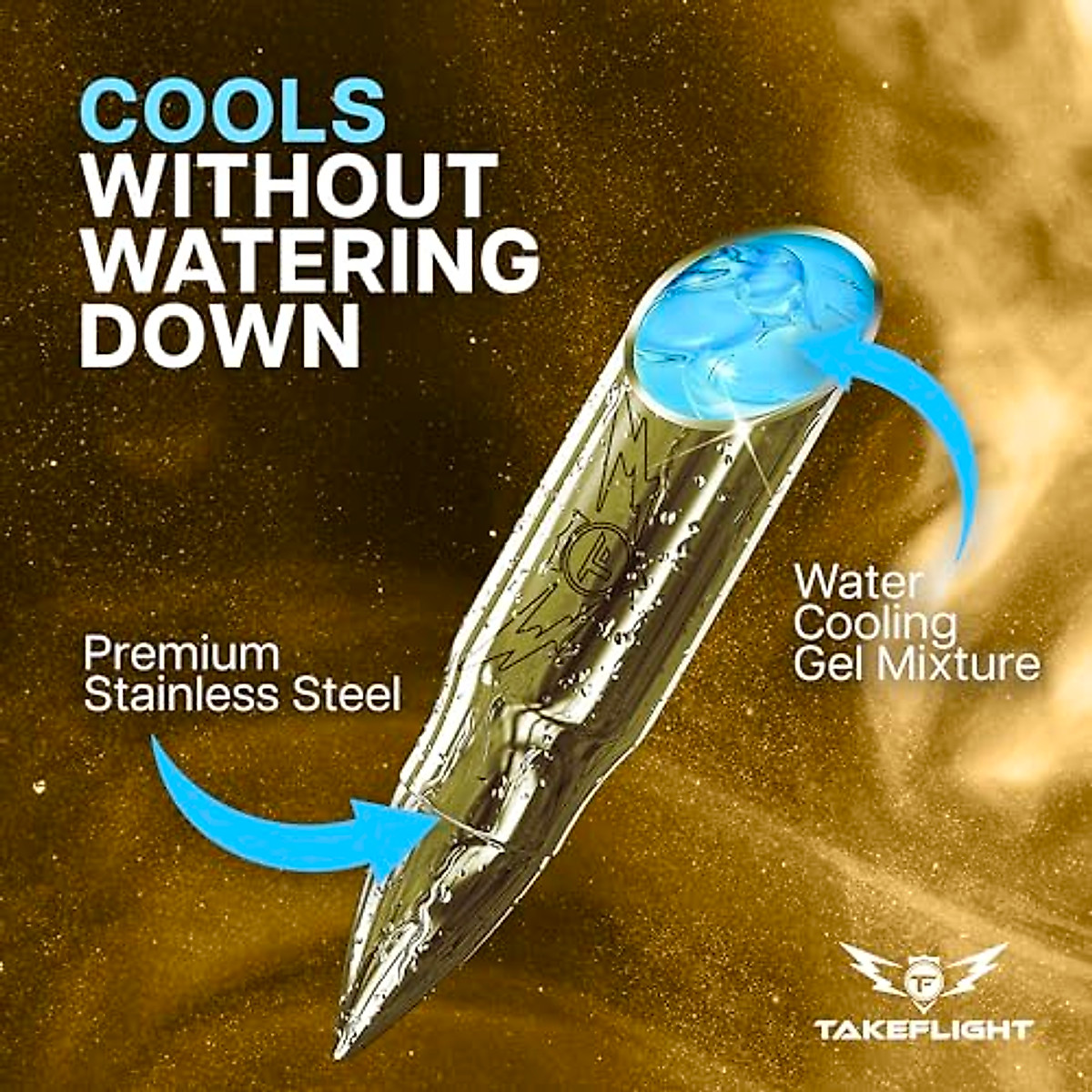 TF TAKEFLIGHT Whiskey Stones Set in Box Valentines Day Gift for Him, Stainless 6 Steel Whiskey Rocks for Men, Metal Ice Cubes for Drinks, Cool Whisky Stones Gifts for Men, Gold