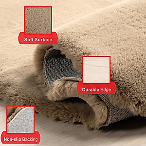 nuLOOM 2' x 6' Cozy Plush SuperiorWash Area Rug, Machine Washable, Non-Slip, Soft Fluffy Shag Carpet for Living Room Bedroom Kids Room Nursery Home Decor, Eline Camel