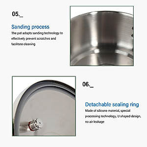 Oubit 2L Stainless Steel Mini Pressure Cooker - Efficient and Fast Cooking, Safety and Explosion Protection, Multi Functional Design