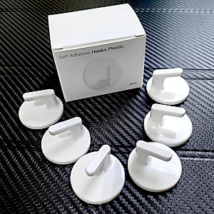 lightstar 6 Pcs Adhesive Hooks, Plastic Hooks, Small Wall Hooks for Hanging,Drill-Free Wall Hooks,Seamless Hooks,Hooks for Kitchen Bathroom