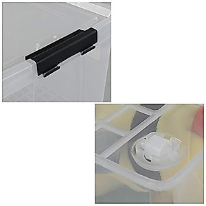 Pekky 34 Quart Clear Storage Bins with Lid, Latching Box Totes (4 Packs)