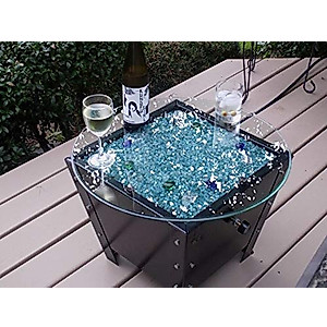 Hiland AWS-SQ22 Fire Pit Glass Square Wind Screen, Square, Clear