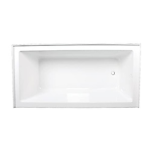 Kingston Brass VTAP663222R Aqua Eden Alcove Tub, 66" (L) x 32" (W) x 20-1/2" (D), White
