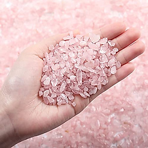 LAIDANLA Rose Quartz Crushed Stone Crystal Chips Bulk Natural Gemstones Healing Reiki Crystals Mini Quartz Vase Filler Aquarium Gravel 100g