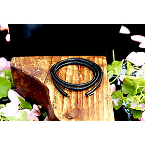 Findout 2mm black Waterproof Braided Leather Necklace Wax Rope Chain For Men, Waterproof Braided Leather, No Gemstone