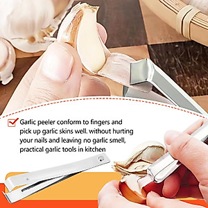 3PCS Stainless Steel Garlic Peeler - Garlic Peeler Clips Skin Remover - Easily Remove The Garlic Skin - Avoid Garlic Smell On Your Hands