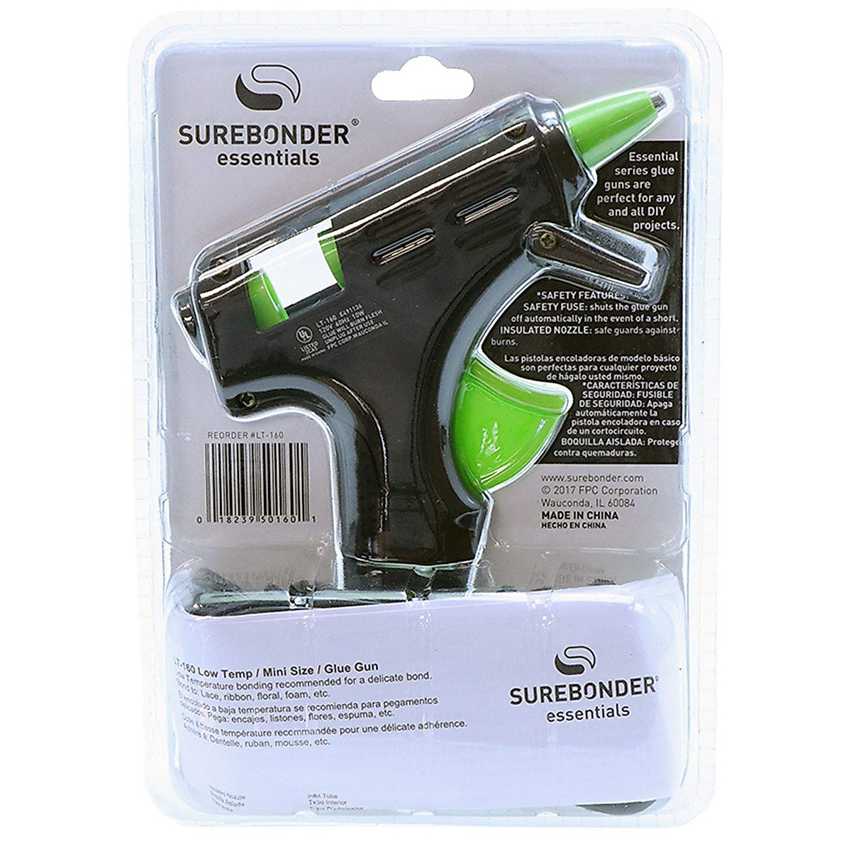 Surebonder LT-160 Mini Low Temperature Glue Gun, 10-watt Multicolor