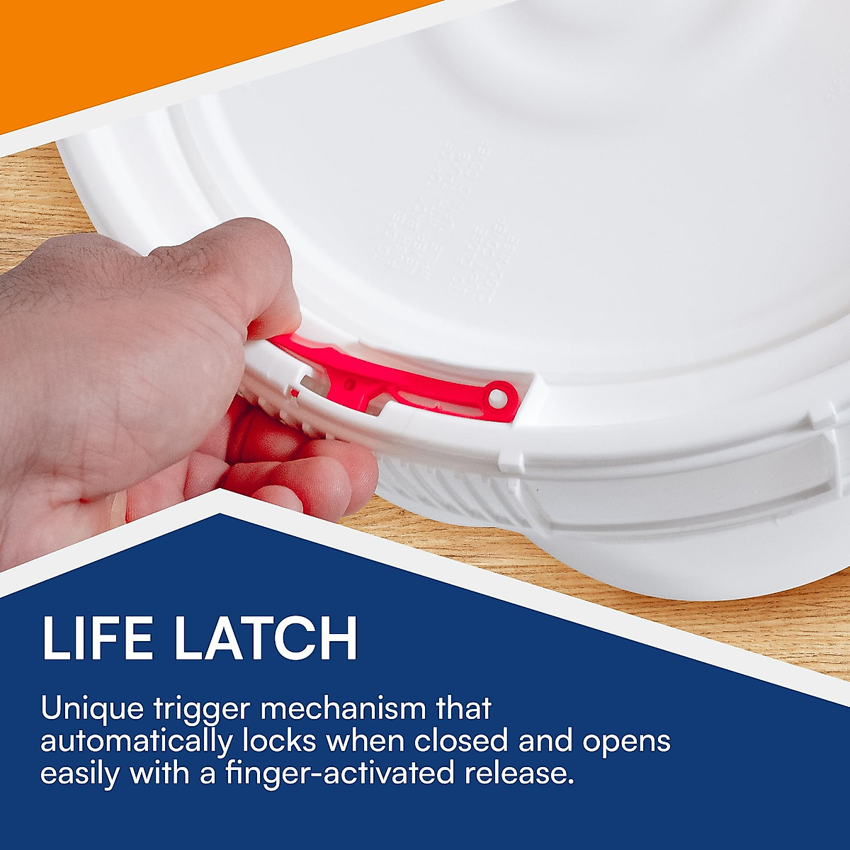 5 Gallon White BPA Free Durable Food Grade Bucket With Screw Lid | All Purpose Specialty Storage Plastic Pail Safety | Air-tight Design with Child Resistant Button - 2 PACK