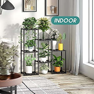 Bamboo Plant Stand Indoor Plants Multiple Plant Stands Wood Outdoor Tiered Plant Shelf for Multiple Plants, 7 Potted Ladder Plant Holder Table Plant Pot Stand for Window Garden Balcony Living Room