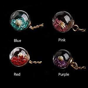 Metal Feather Bookmark,Vintage-Style Metal Feather Bookmark Gifts, Handmade 3D Butterfly and Dried Flower Bead Charms, A Suitable Gift for Women, Girls, Teacher and Readers. (Golden Feather Blue Ball)