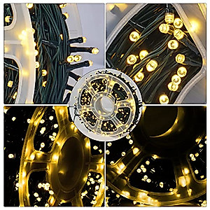 FUNPENY 164FT 500 LED Christmas Indoor Outdoor Decorative String Lights, 8 Modes Waterproof Green Wire LED Fairy Light for Christmas Party Wedding Garden Home Decoration (Warm White)