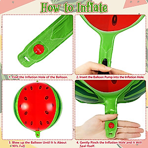 Watermelon Round Balloons, 6 Pcs Watermelon Foil Balloons, Large Sweet Fruit Mylar Balloons for Summer Themed Party Decoration Birthday Baby Shower