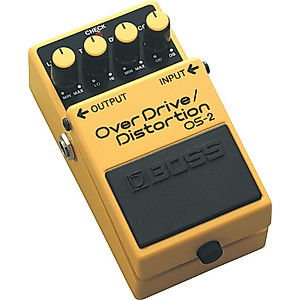 Boss OS-2 OverDrive/Distortion Bundle with 10ft Instrument Cable, 6in Patch Cable, and Picks