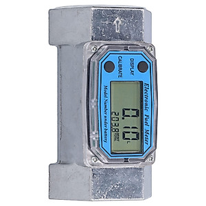 Turbine Flow Meter, 2in Digital LCD Display Flowmeter, 2.3V‑3.3V LLW‑50 Electronic Digital Flow Meter for Diesel Fuel Liquid Water Gas Oil
