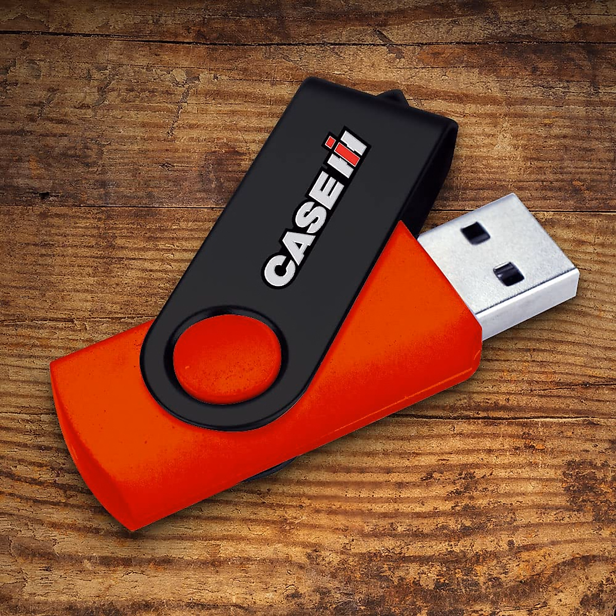 128MB Custom USB Flash Drives Personalized with Your Logo - for Promotional Use - Swivel - Black Body/Silver Clip - 50 Pack