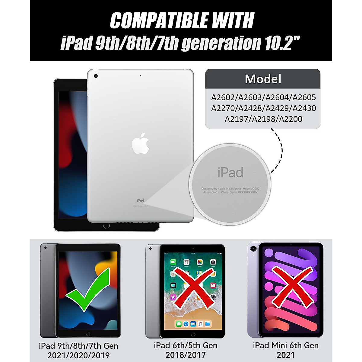 OKP Case for iPad 9th/ 8th/ 7th Generation (2021/2020/2019), Heavy Duty 10.2 inch iPad Shockproof Rugged Protective Cover with Built-in Stand, iPad 9 8 7 Gen Cases for Kids Girls Boys, Pink+White