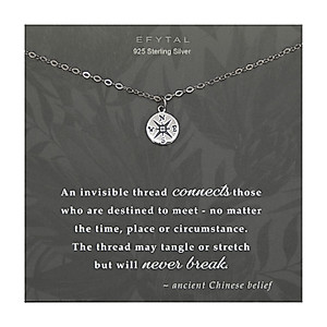 EFYTAL Friend Gifts, 925 Sterling Silver Compass Necklace for Bridesmaids, Friendship Gift for Bridesmaid, Gifts for Girlfriend or Wife