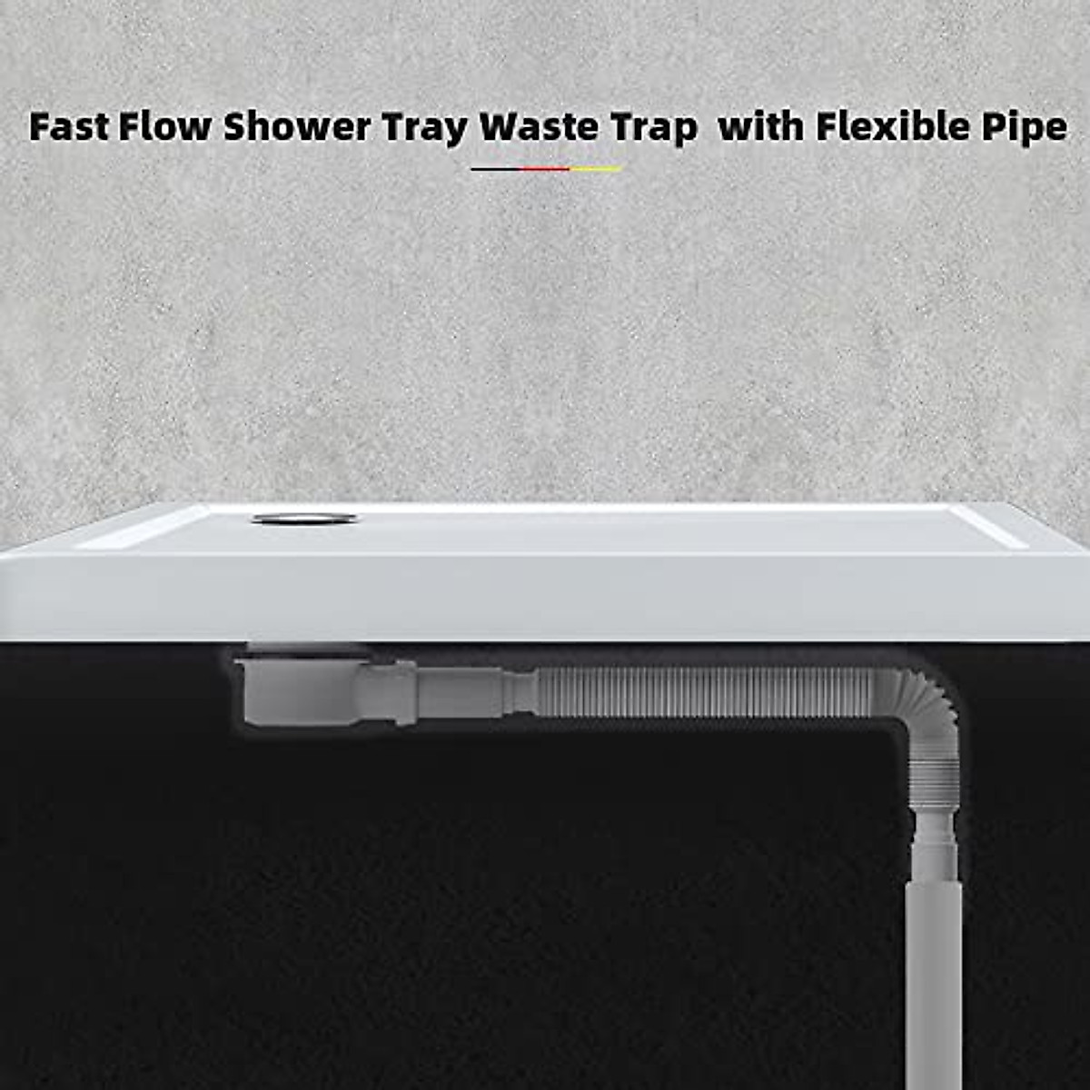 MUCOL 90 Degree Low Profile 1.5" Shower Drain Trap, 1.5" Side Outlet Drain Assembly for 1.5" Replacement Shower Base Drain, PVC Side Outlet Drain