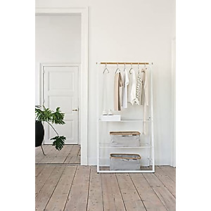 Brabantia - Linn Clothes Rack - Multi-Functional - Space Saver - Adjustable Shelves - Wardrobe Hanging - Drying Rack - Freestanding - Stable - White - Large