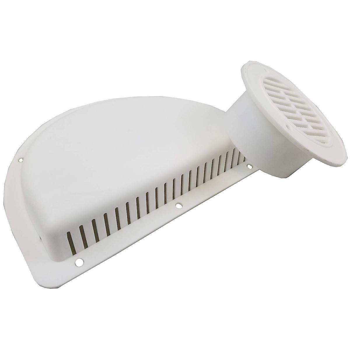 Class A Customs | RV ATV Cycle Truck Cargo Work Trailer Half-Moon Side Air Vents | Two Pack | White