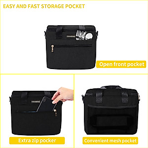 YOUMEHOME Baby Bottle Bag with Ice Pack Breastmilk Cooler Bag Fits 6 Baby Bottles Up to 9 Ounce, Perfect for daycare, nursing moms, and travel Tot bottle bags - Black