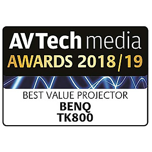 BenQ TK800 True 4K UHD HDR Home Entertainment Projector, DLP, 3000 Lumens, HMDI, Football Mode - White/Blue