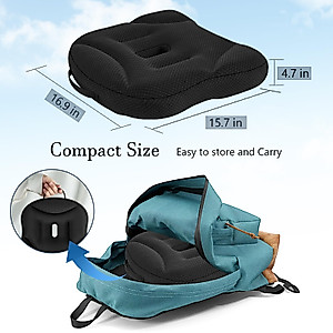 LMIYATT Car Booster Seat for Adults, Firm & Supportive, Portable and Lightweight, Booster Seat for Car Seat Cushions for Office Chairs, Back, Tailbone, Sciatica Pain Relief