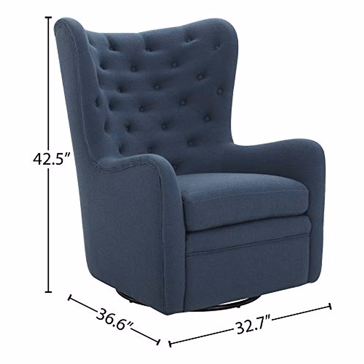 Amazon Brand – Stone & Beam Lessing Tufted Upholstered Glider, 32.7"W, Cadet Blue