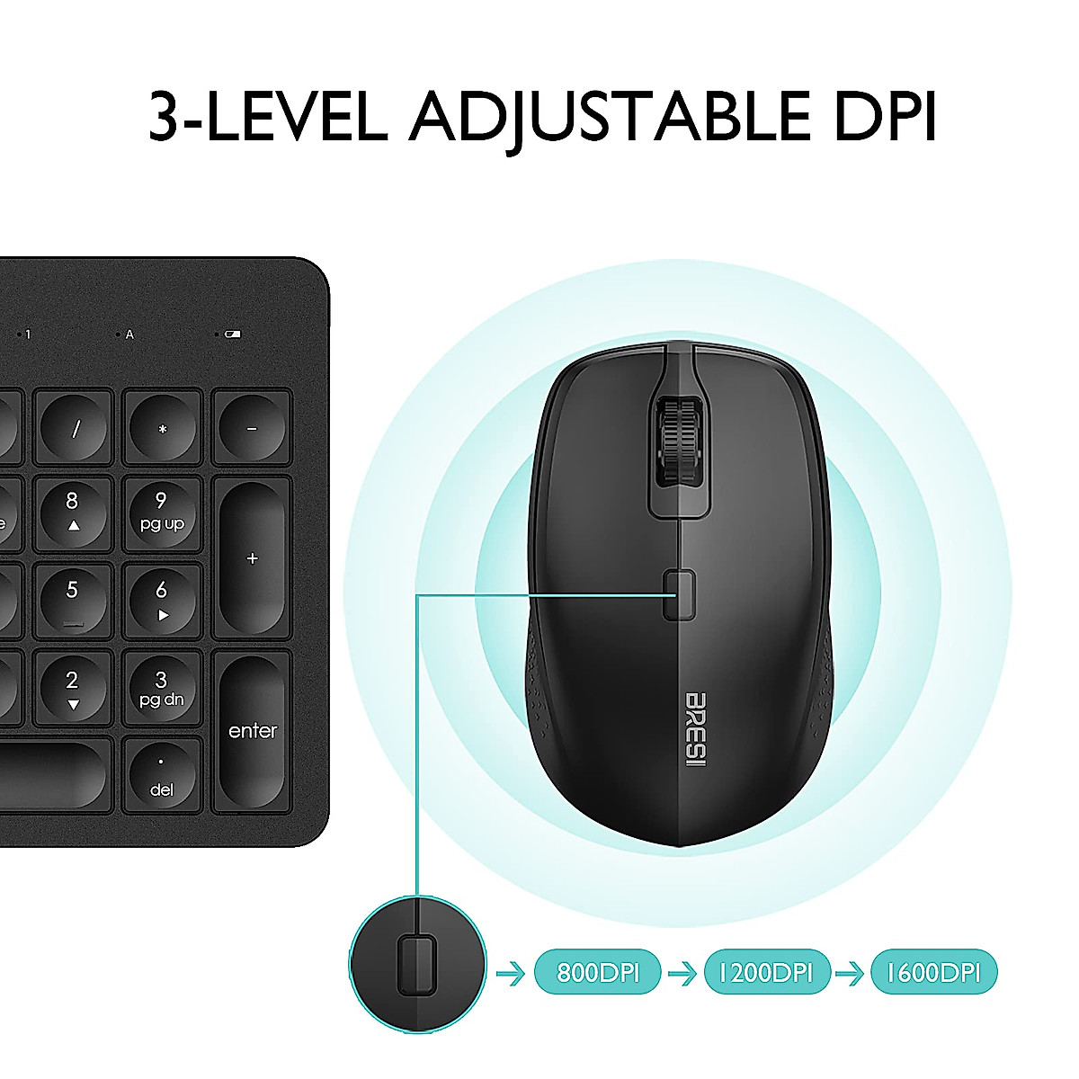 Wireless Keyboard Mouse Combo, BreSii Wireless Keyboard and Mouse ...